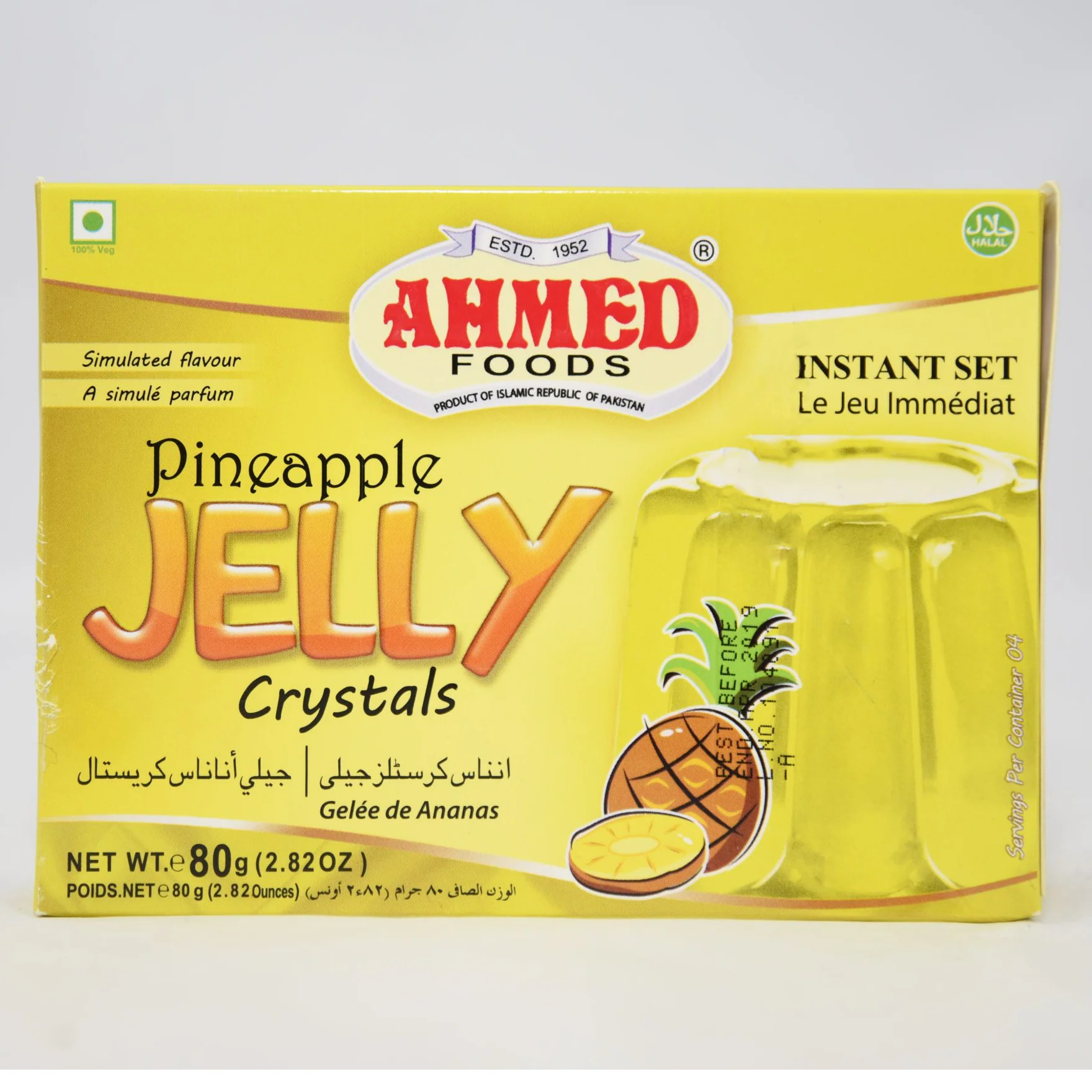 Buy Online Ahmed Pineapple Crystals Jelly (80g) | NJ USA.